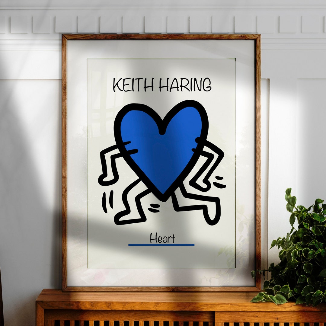 Keith Haring Print, Keith Haring Heart, Digital Keith Haring Poster ...