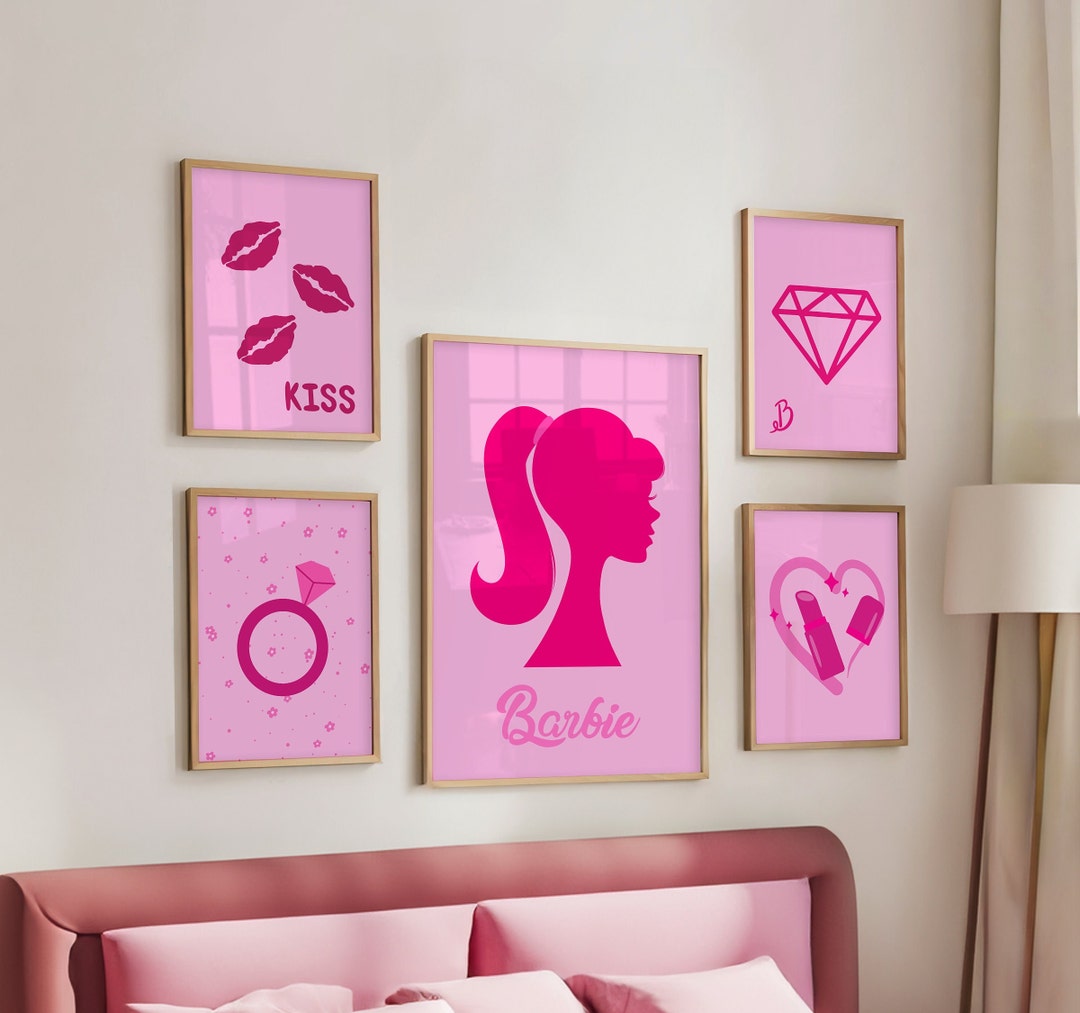 Barbie Wall Art Set of 5 Barbie Wall Decor Barbie Gallery - Etsy