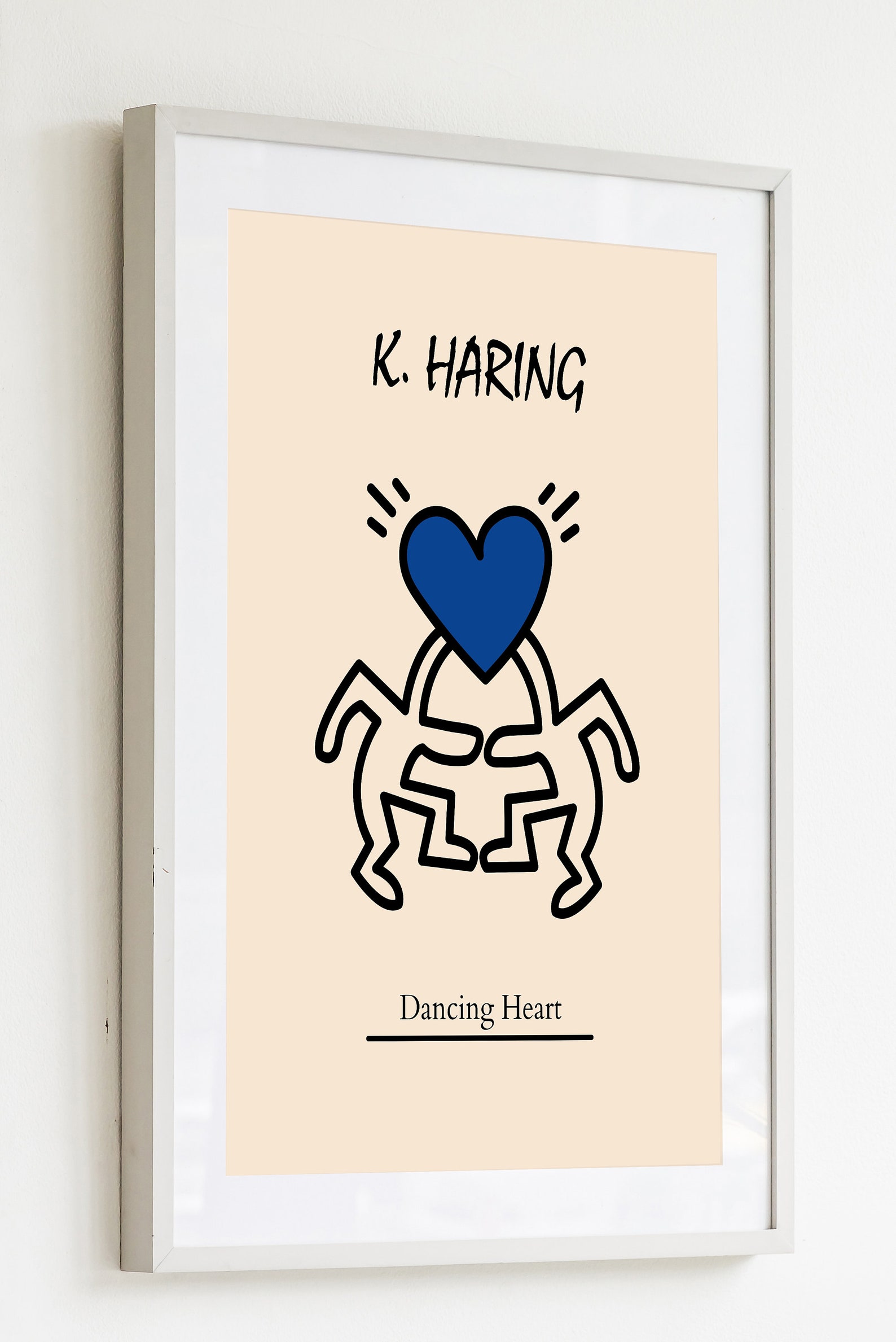 Keith Haring Print, Keith Haring Blue Heart, Keith Haring Poster, Keith ...