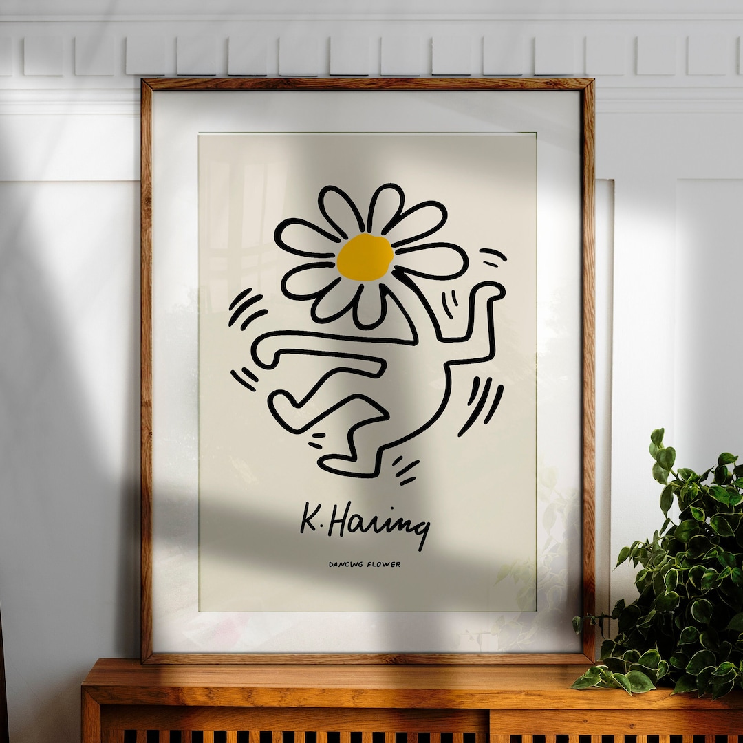 Keith Haring Dancing Flower, Keith Haring Print Poster, Digital Keith ...