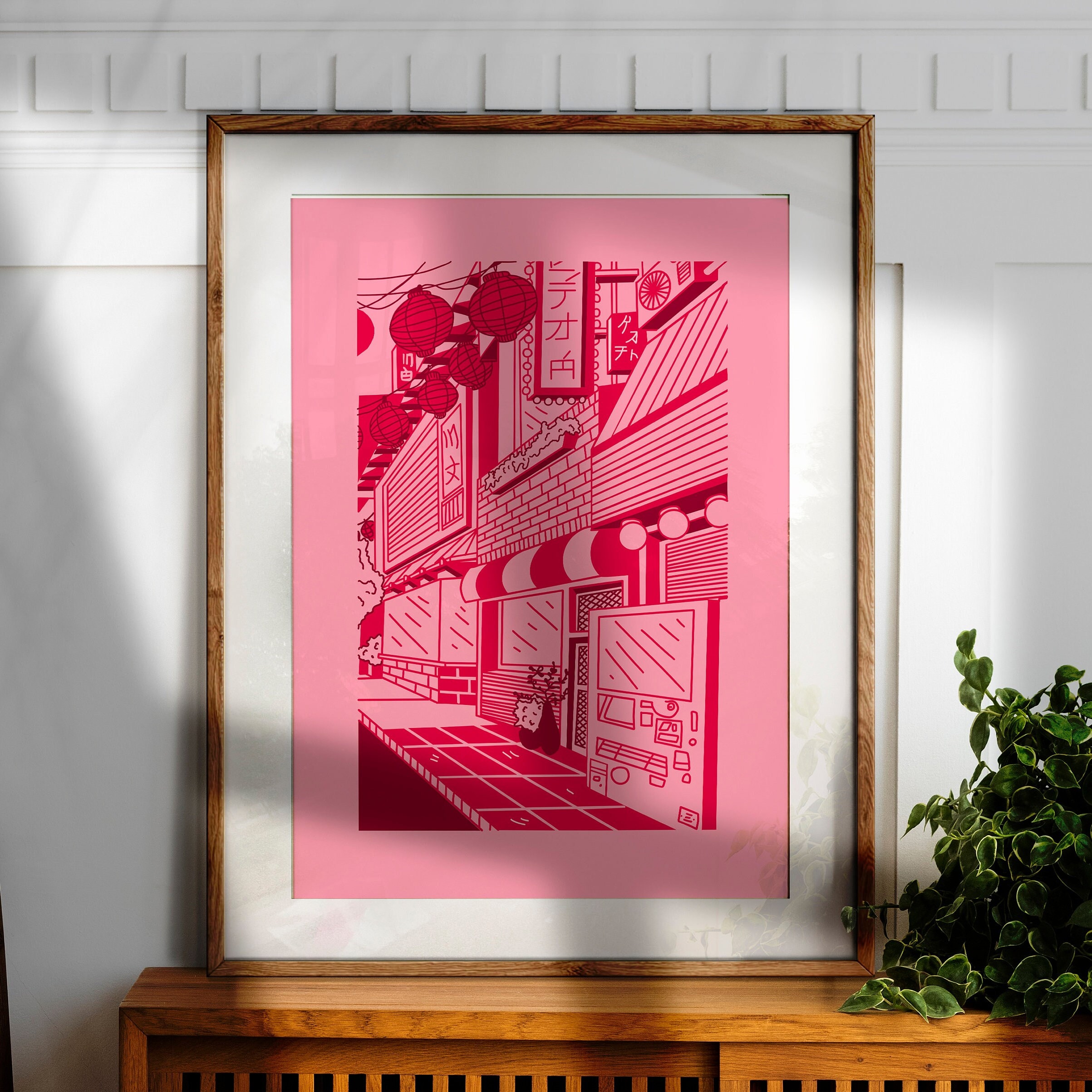 Pink Japanese Wall Art, Pink Gallery Wall Art, Japanese Wall Art ...