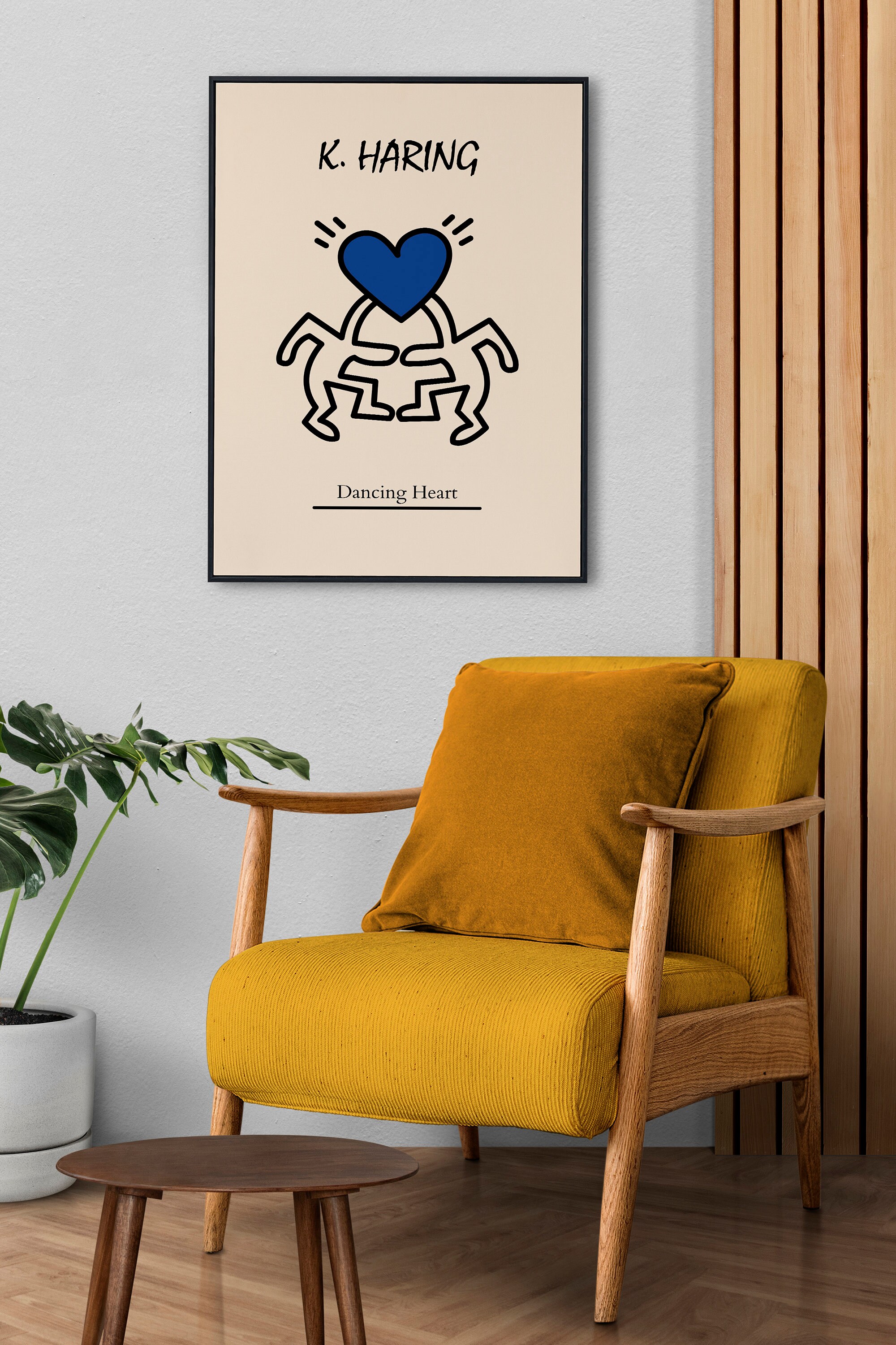 Keith Haring Print, Keith Haring Blue Heart, Keith Haring Poster, Keith ...