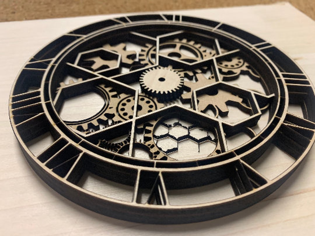 Digital Steampunk Clock Laser File Laser-ready Design for - Etsy