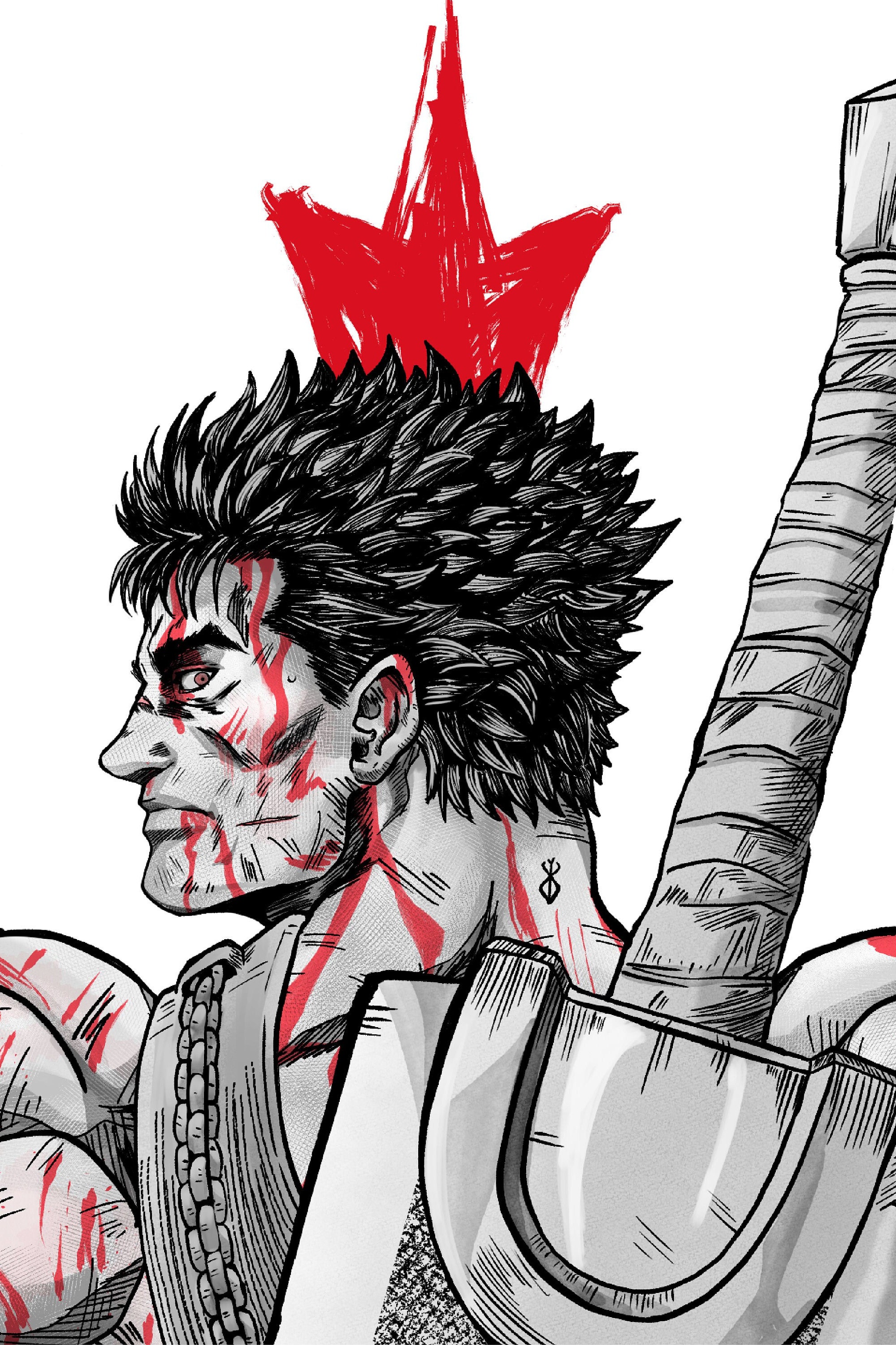 Gym Pump Cover, Anime T-shirts, Berserk Guts Stern Rear Double Bicep ...
