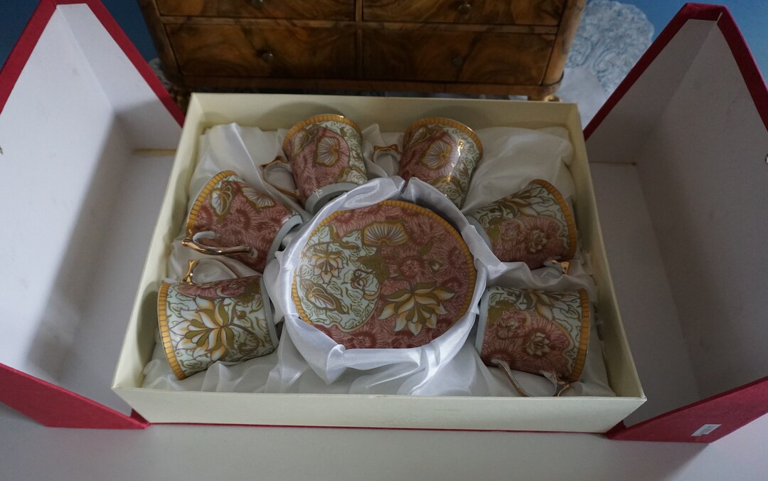 Vintage Rawi Cup Set Tea Set Teacups Japan Design Floral Decor ...