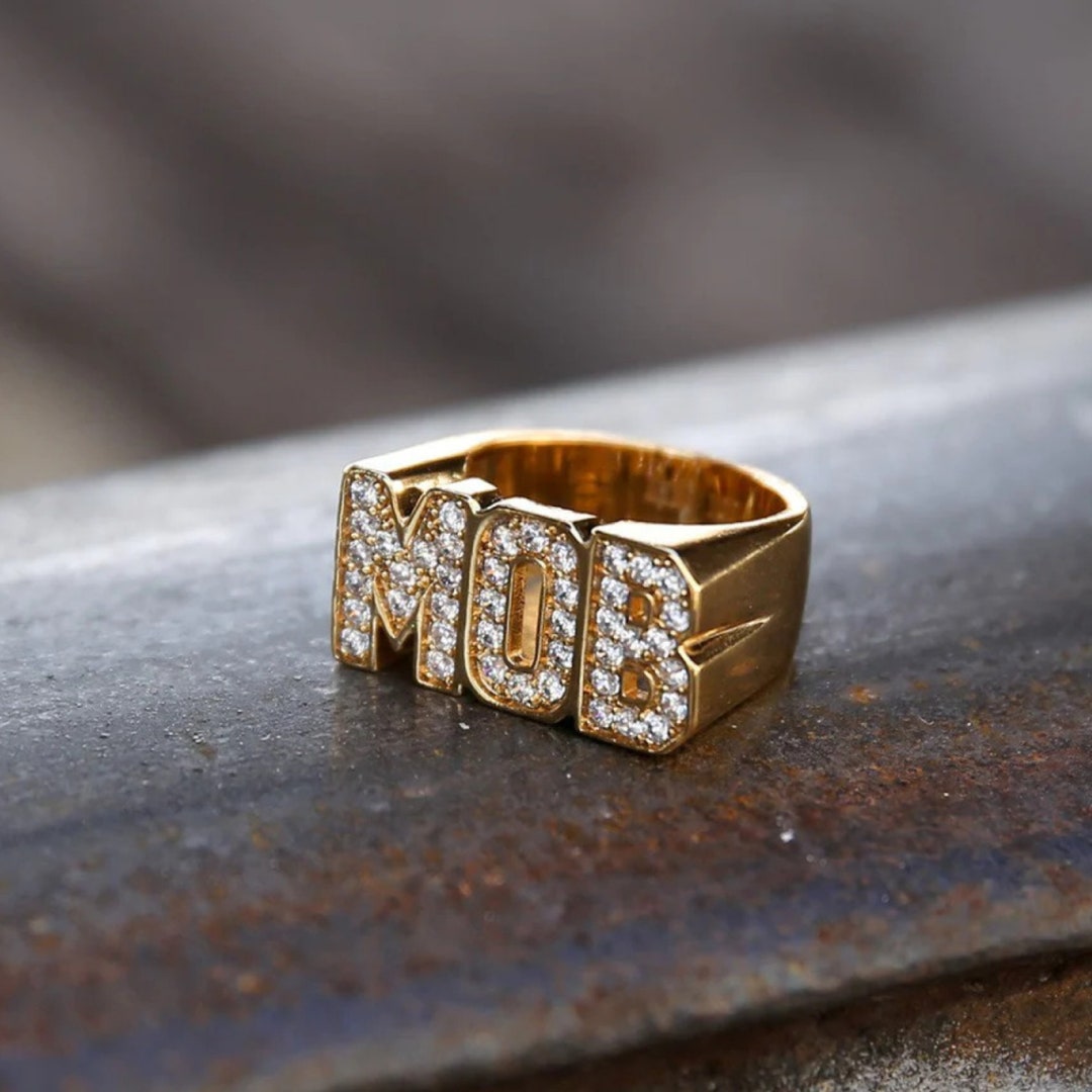 Lab Grown Diamond Hip Hop MOB Ring / Lab Grown Diamond MOB Ring / Hip ...