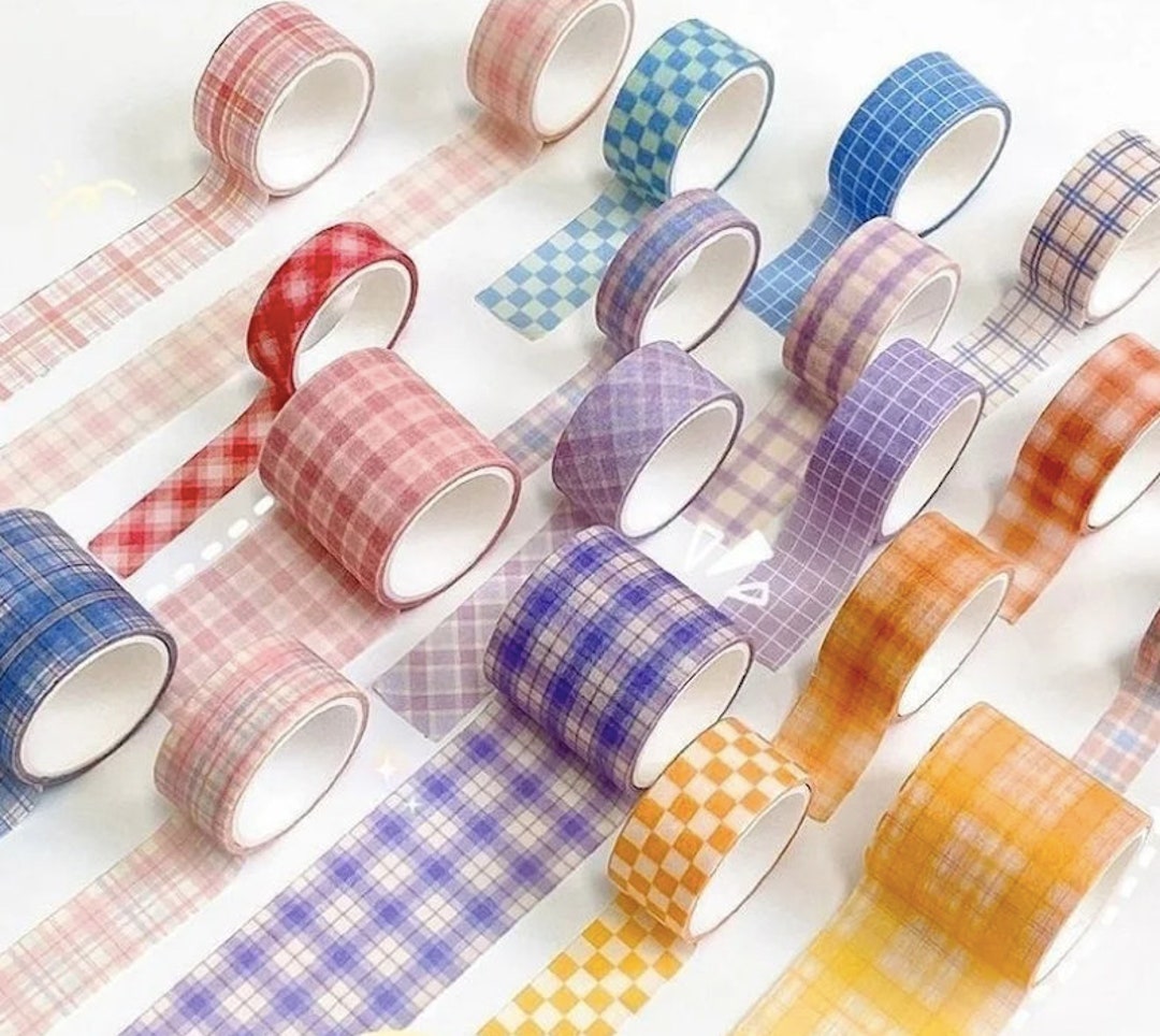 Washi Tape Plaid Set | 20 Rolls | Kawaii Tape for DIY Crafting ...