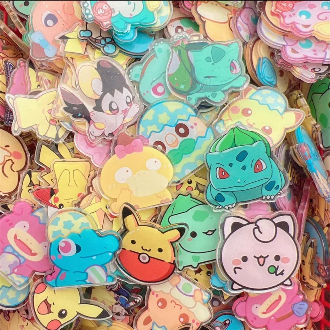 Pokemon DIY Acrylic Characters Waterproof Homemade Keychain ...