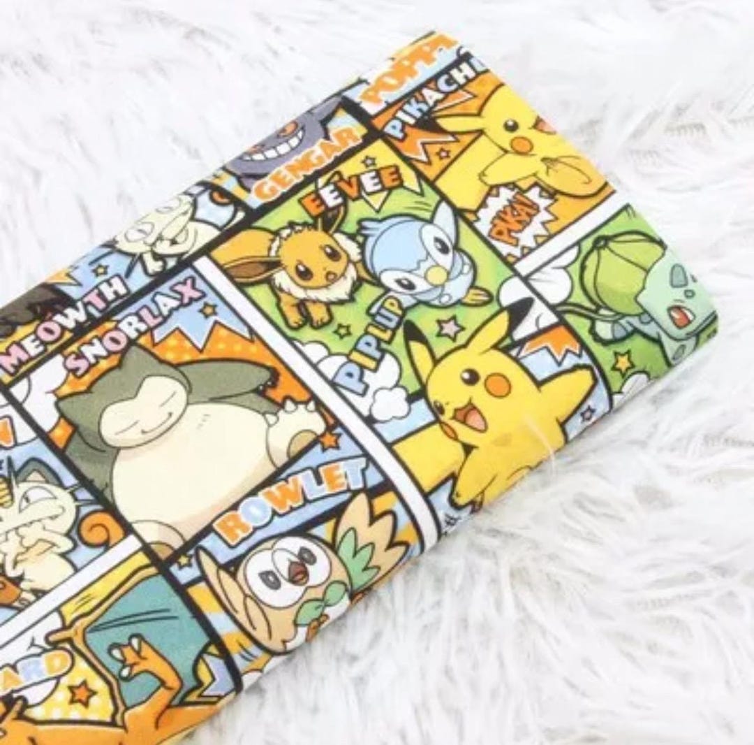 1 Yard Pokemon Comic Fabric | Anime DIY Sewing Patchwork Quilting Kids ...