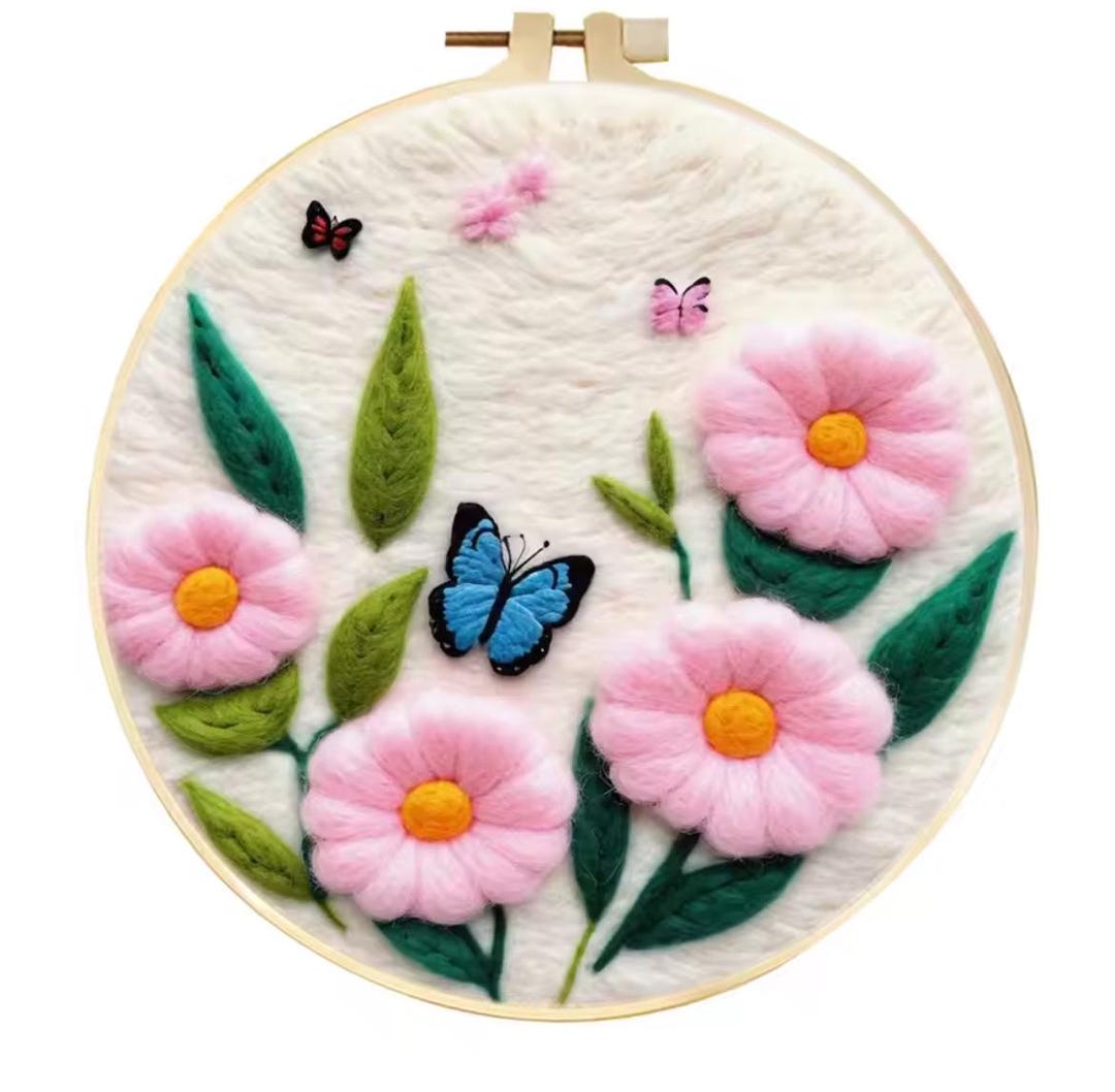 DIY Wool Needle Felting Kit | Butterfly Garden Wool Felting for ...