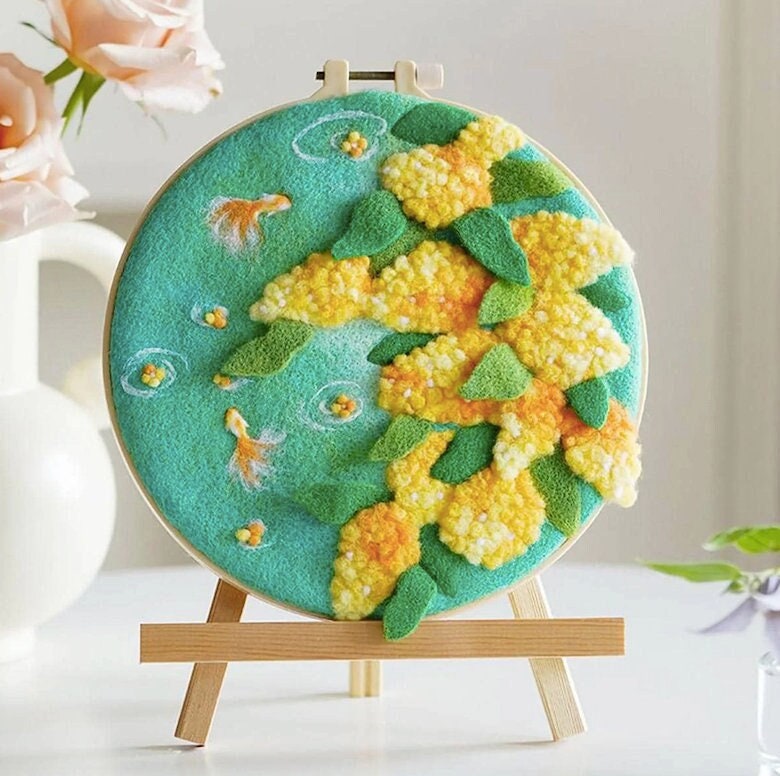 DIY Wool Needle Felting Kit | Fish Pond Wool Felting for Beginner to ...