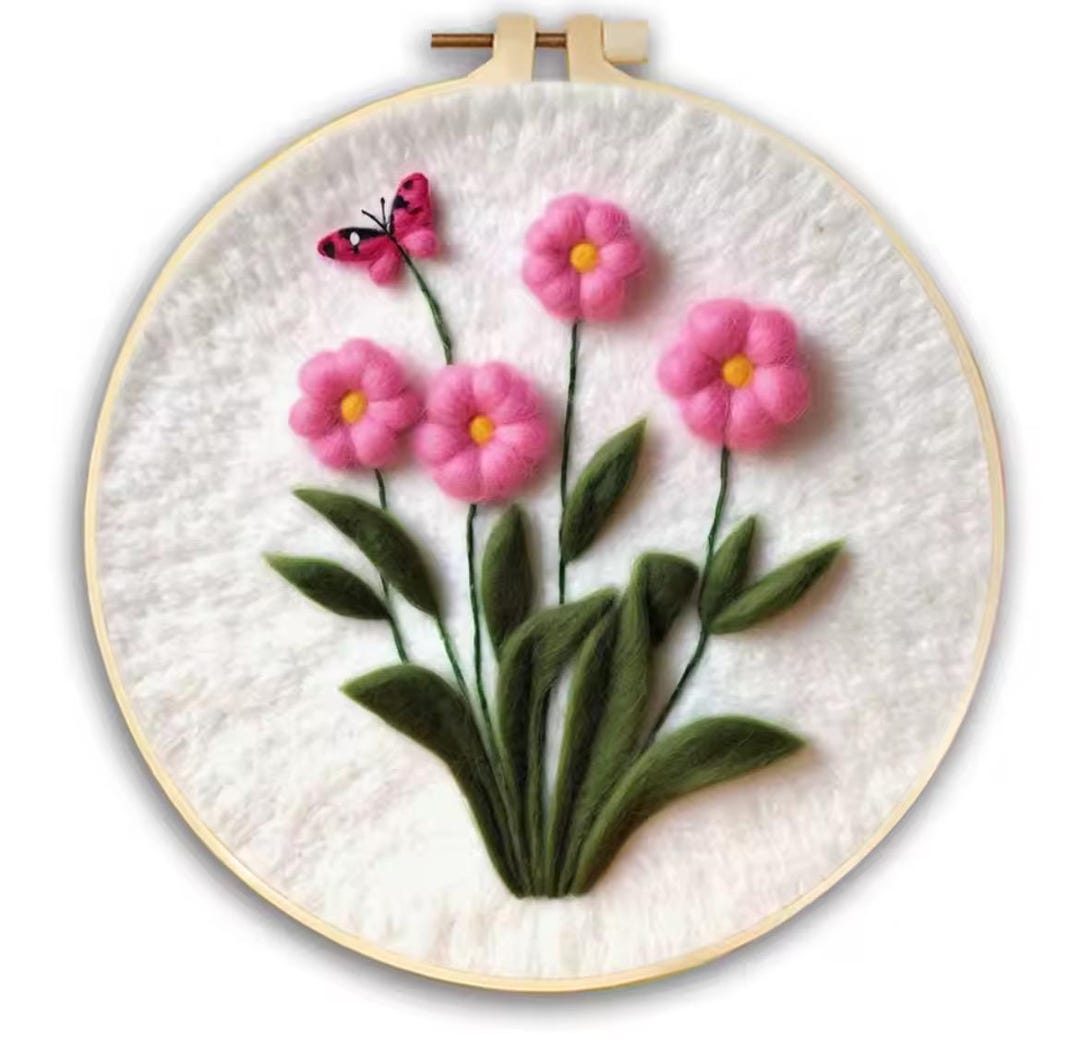 DIY Wool Needle Felting Kit | Tiny Butterfly Wool Felting for Beginner ...