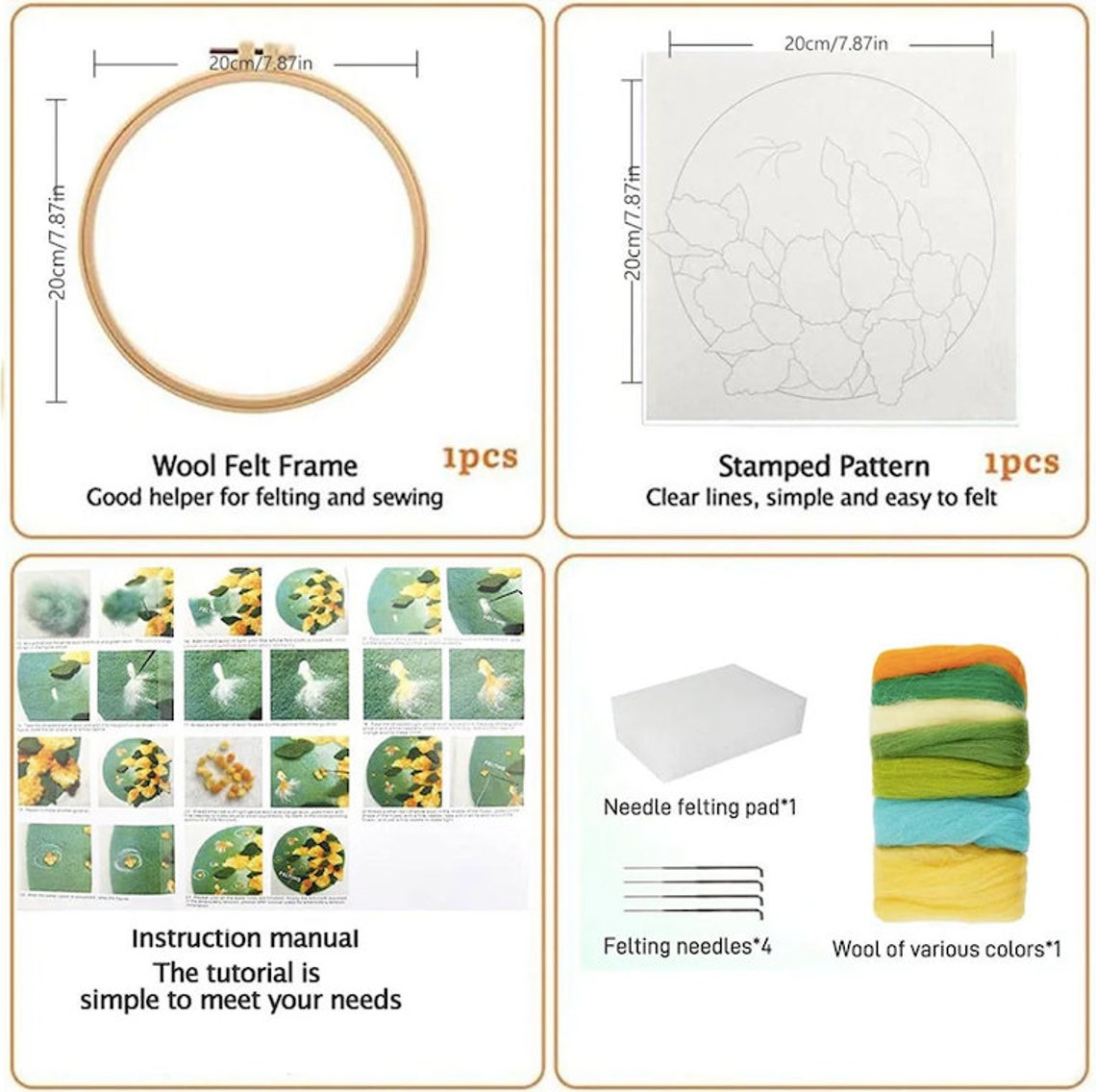 DIY Wool Needle Felting Kit Fish Pond Wool Felting for - Etsy