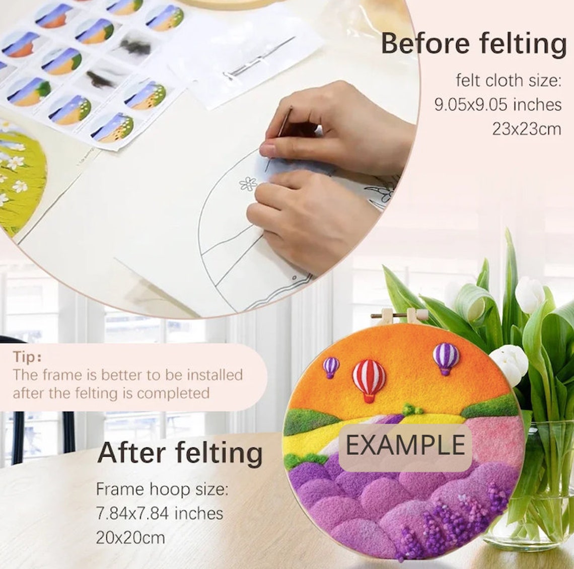 DIY Wool Needle Felting Kit Fish Pond Wool Felting for - Etsy