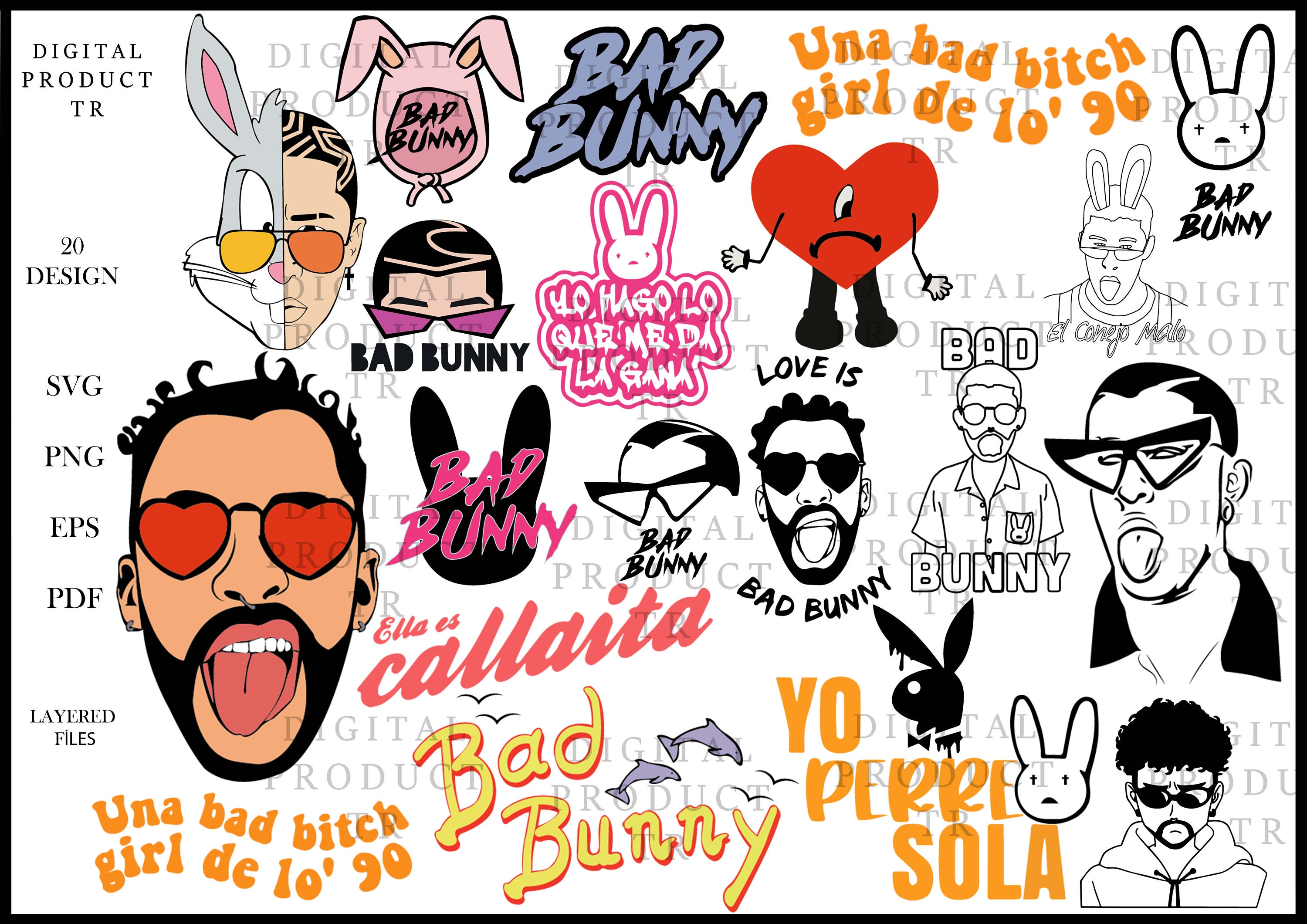 Bad Bunny Svg Bundle - Etsy
