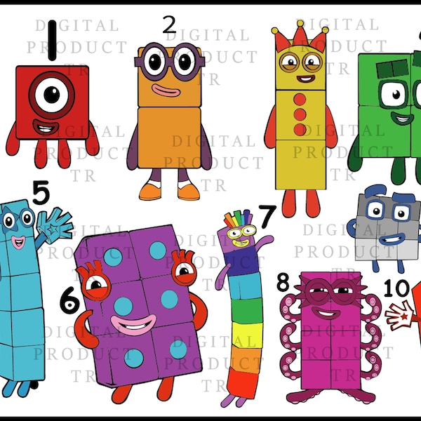 Number Blocks Stickers - Etsy