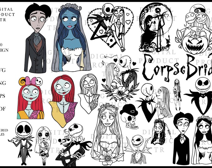 Corpse Bride Scraps SVG, Corpse Bride Dog Skeleton, Corpse Bride ...
