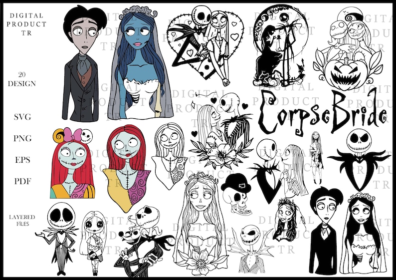 Corpse Bride Svg Bundle - Etsy
