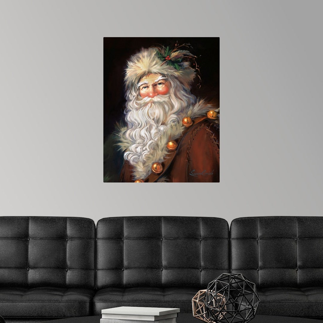 Father Christmas Poster Art Print, Christmas Home Decor - Etsy