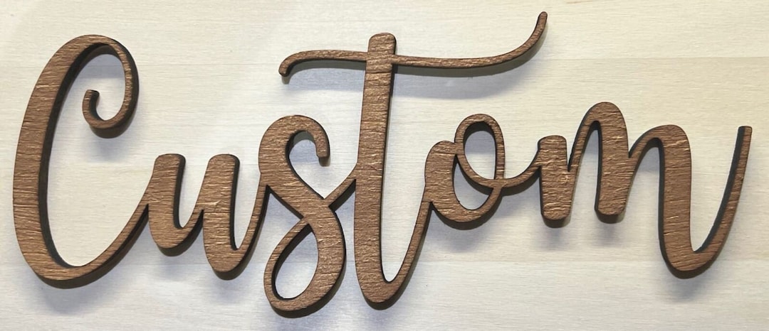 Custom Engraved Cut Birch Name Sign - Laser Engraved Wood Cut Name - Etsy
