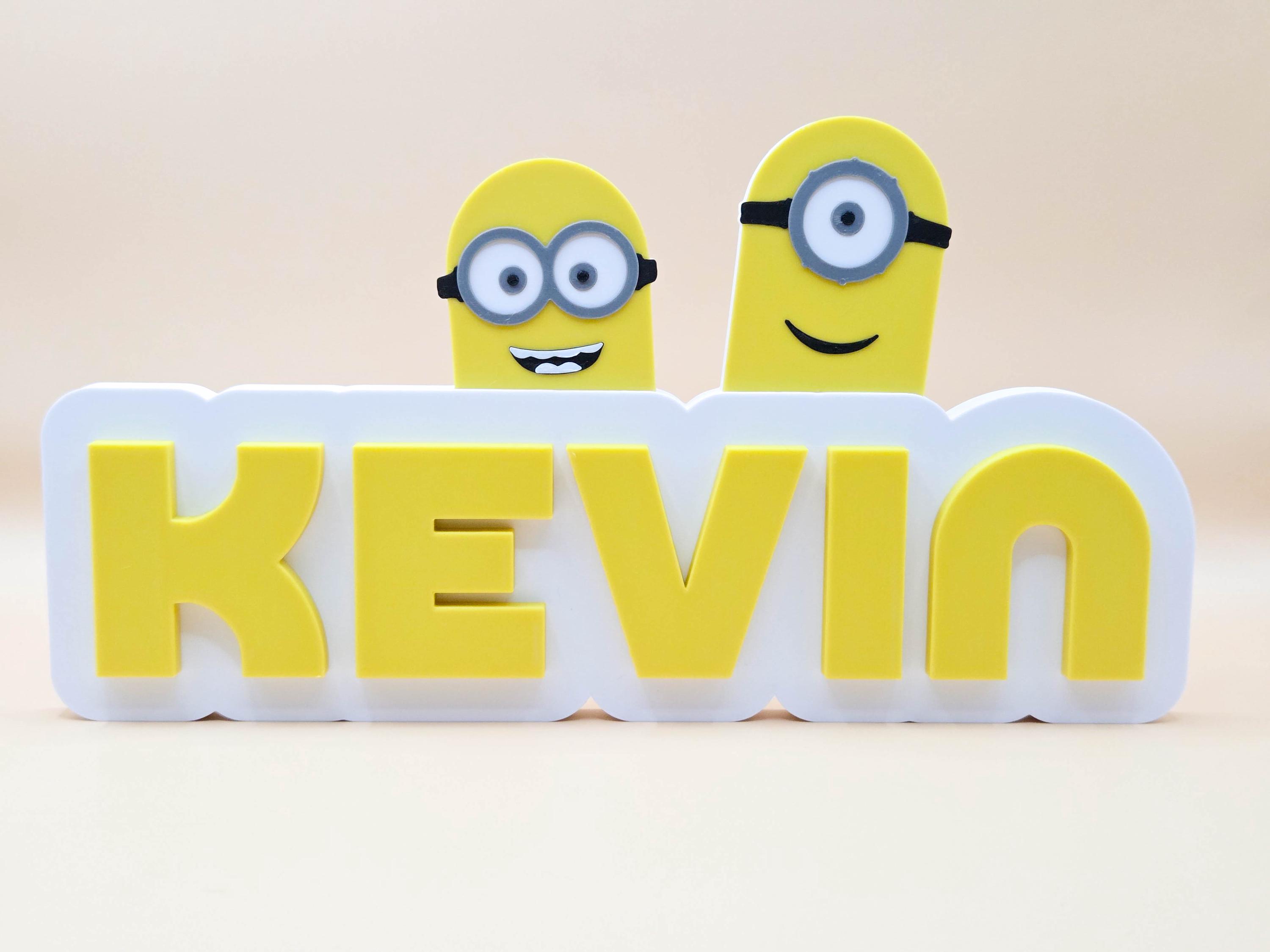Personalised Minions Style Name Sign, Custom Name Plate, Bedroom Decor ...