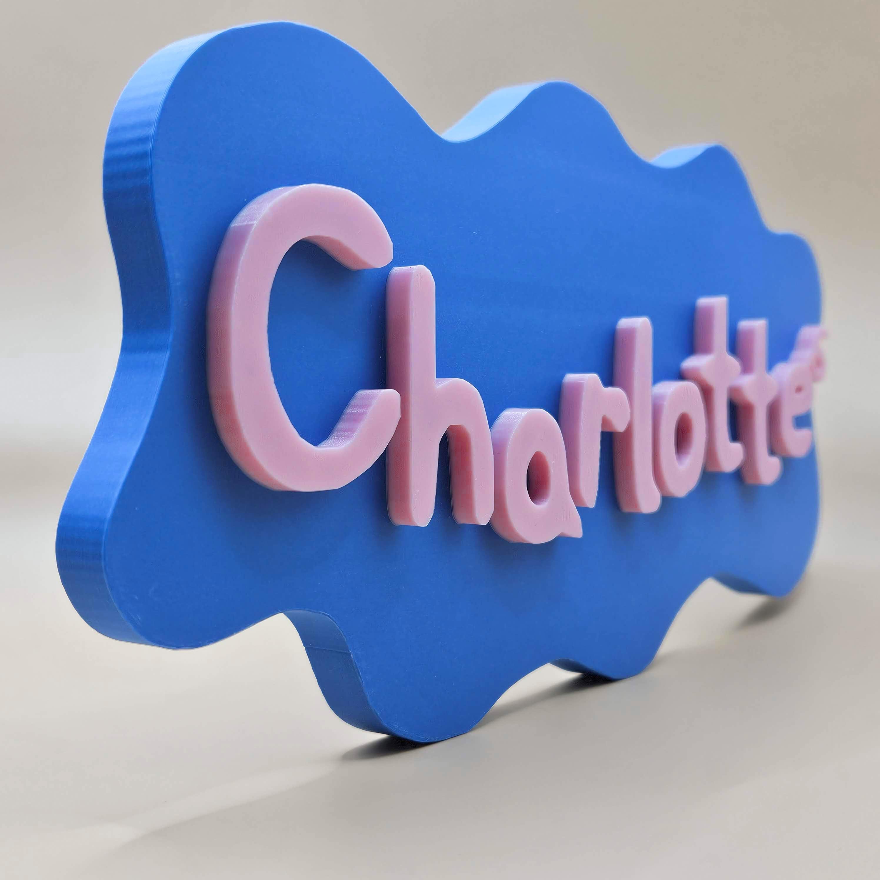 Personalised Peppa Pig Style Name Sign, Custom Name Plate, Bedroom ...