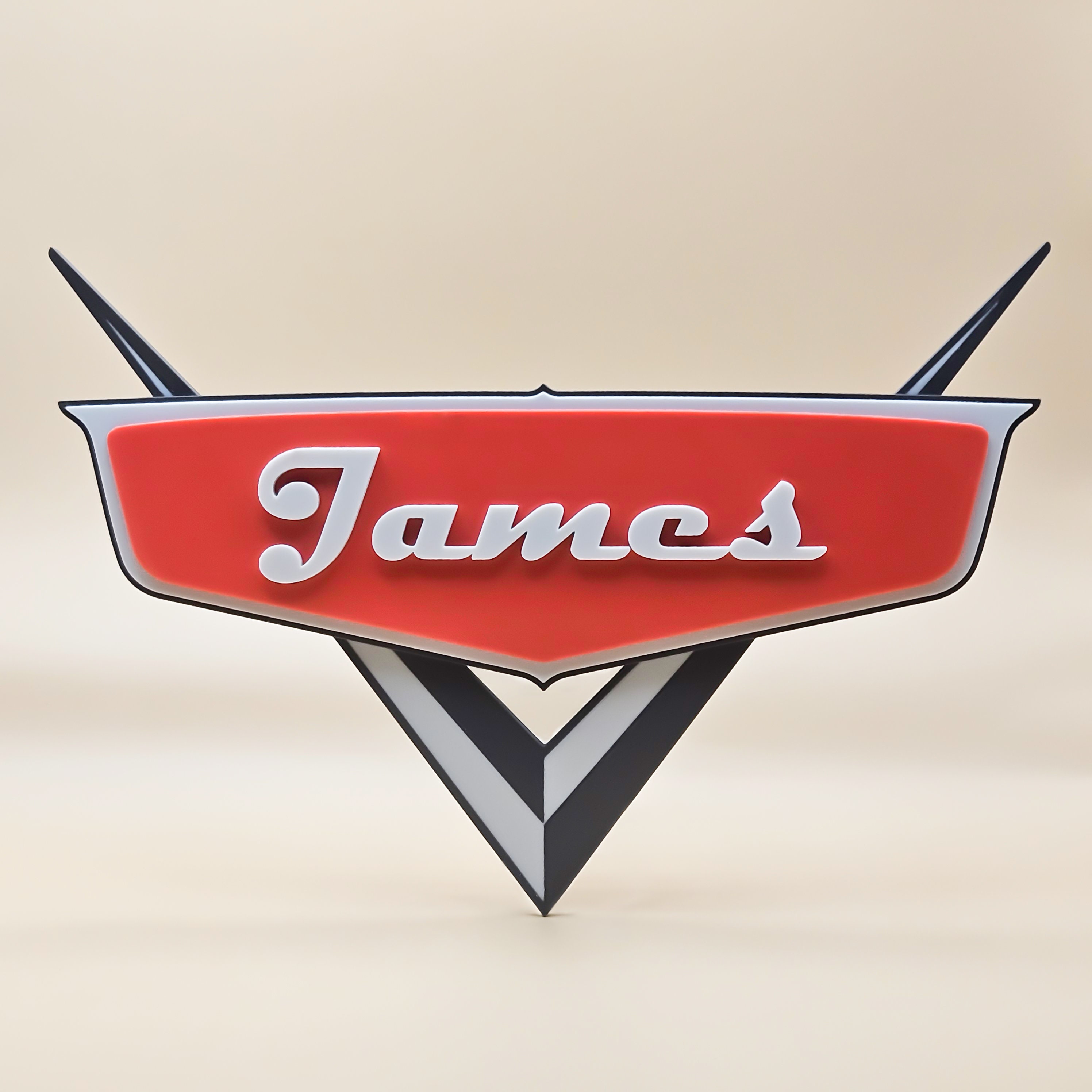 Personalised Disney Cars Style Name Sign, Custom Name Plate, Bedroom ...