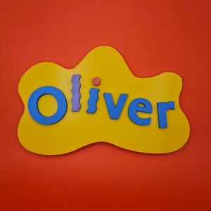 Personalised Wiggles Style Name Sign, Custom Name Plate, Bedroom Decor ...
