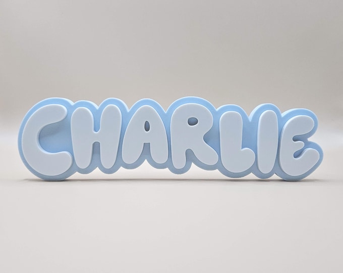 Personalised Bluey Style Name Sign, Custom Name Plate, Bedroom Decor - Etsy