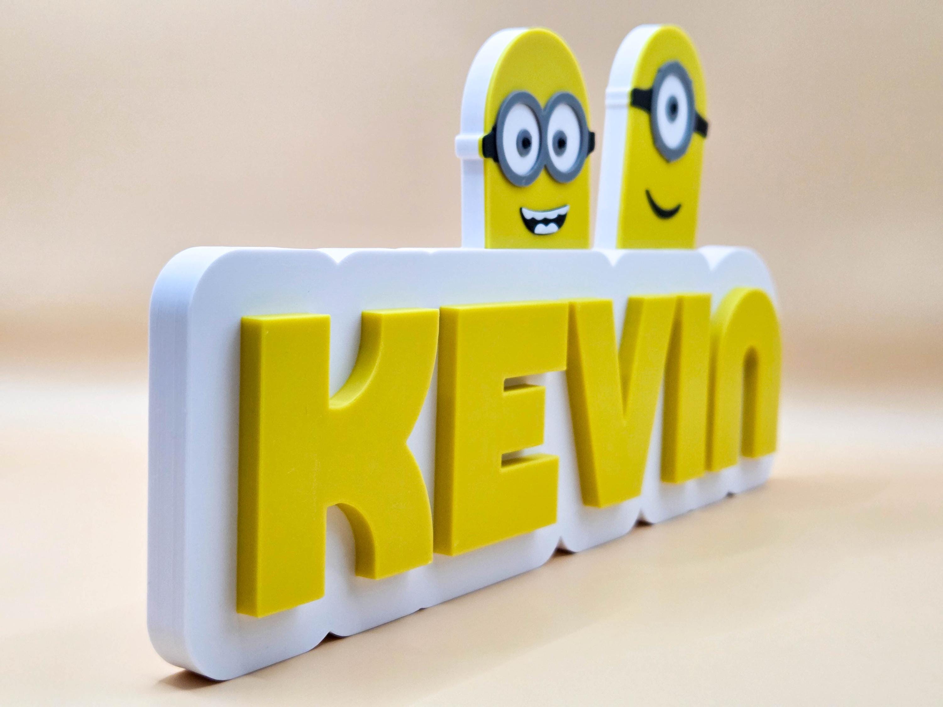 Personalised Minions Style Name Sign, Custom Name Plate, Bedroom Decor ...