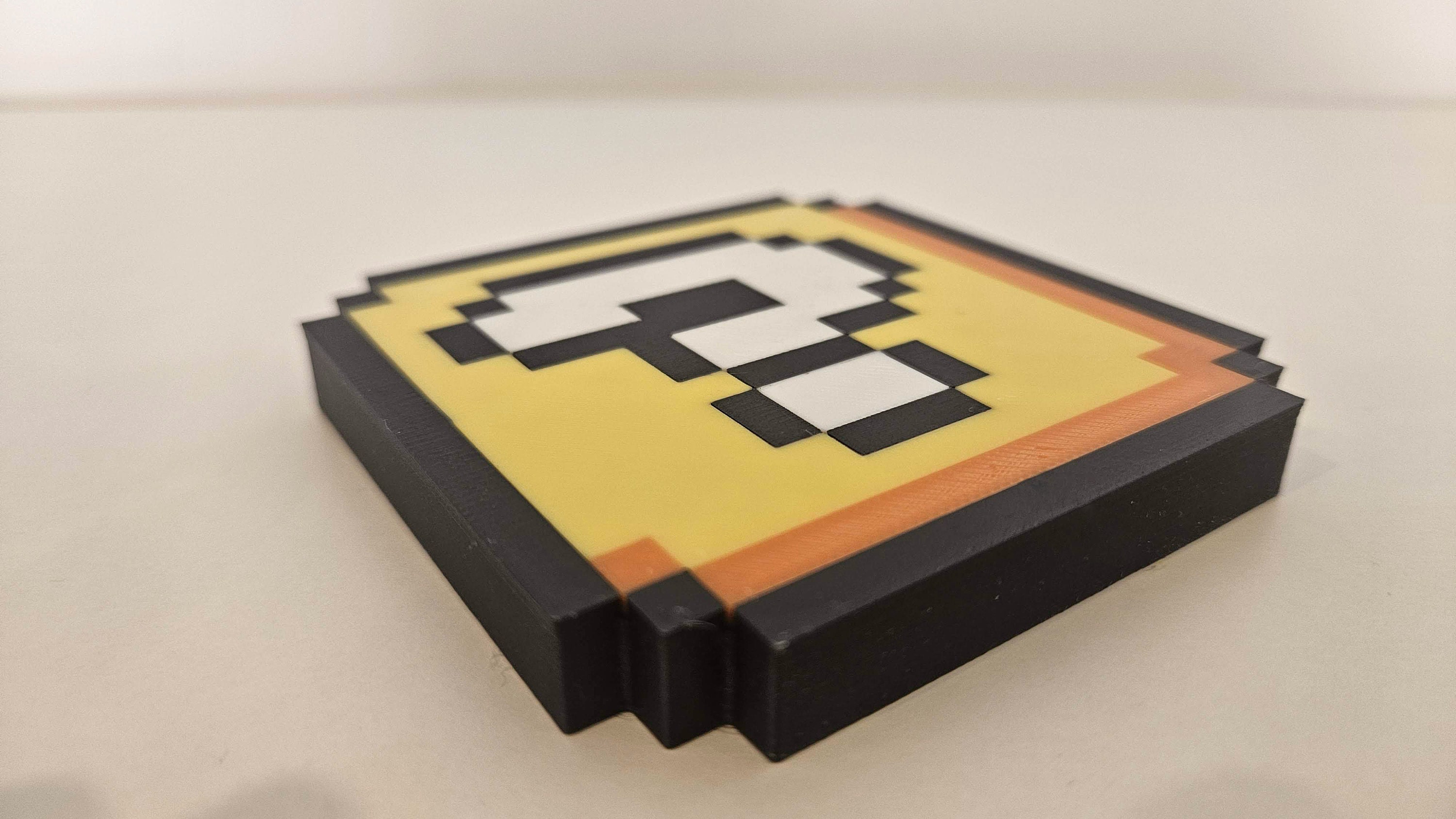 Question Block Super Mario 8-bit Pixel Art 3D Printed Home Decor Retro ...