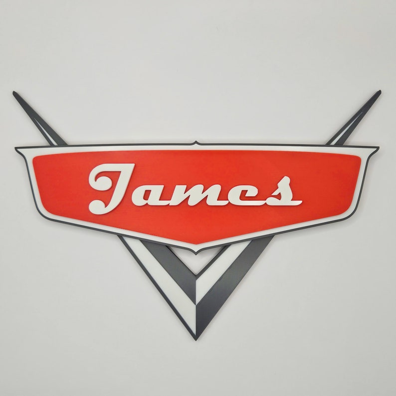 Personalised Disney Cars Style Name Sign, Custom Name Plate, Bedroom ...