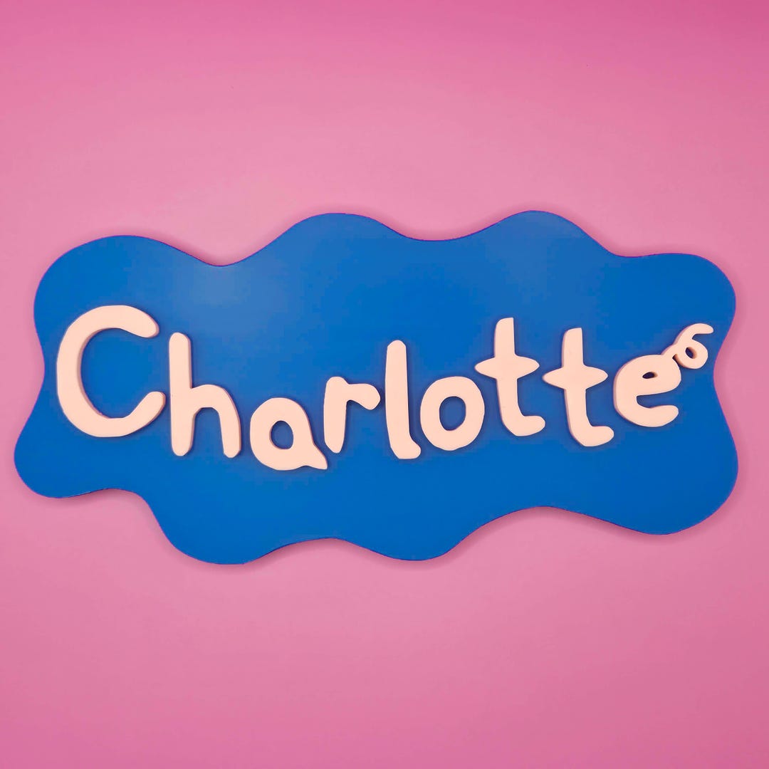 Personalised Peppa Pig Style Name Sign, Custom Name Plate, Bedroom ...