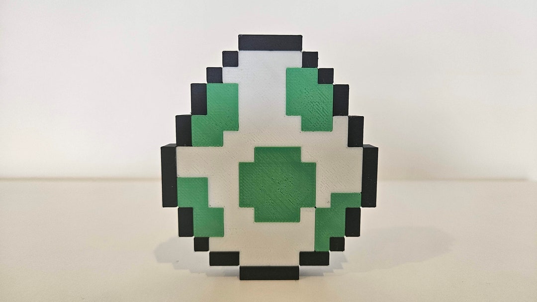 Yoshi Egg Super Mario 8-bit Pixel Art 3D Printed Home Decor - Etsy ...