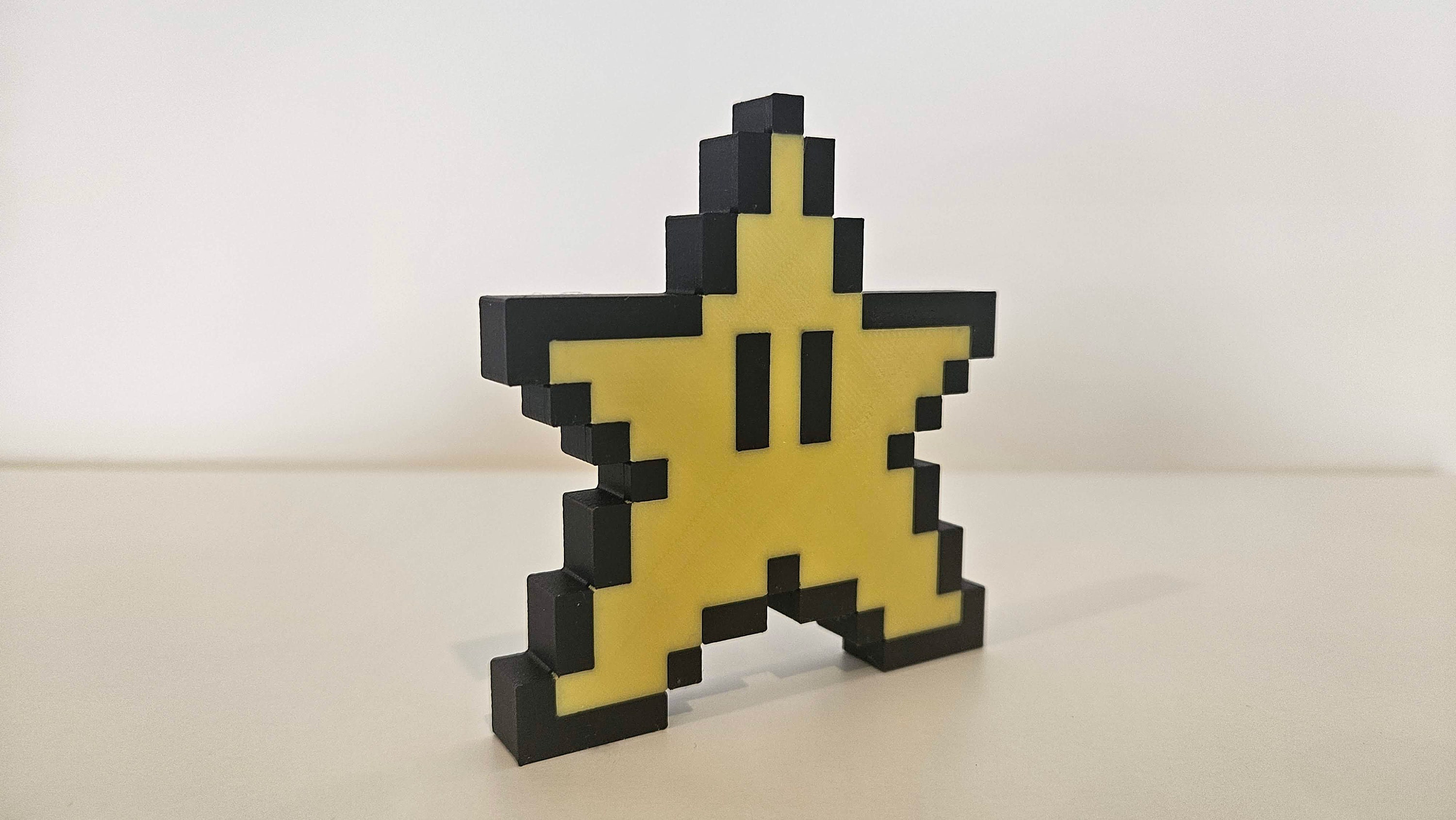 Super Star Super Mario 8-bit Pixel Art 3D Printed Home Decor Retro ...
