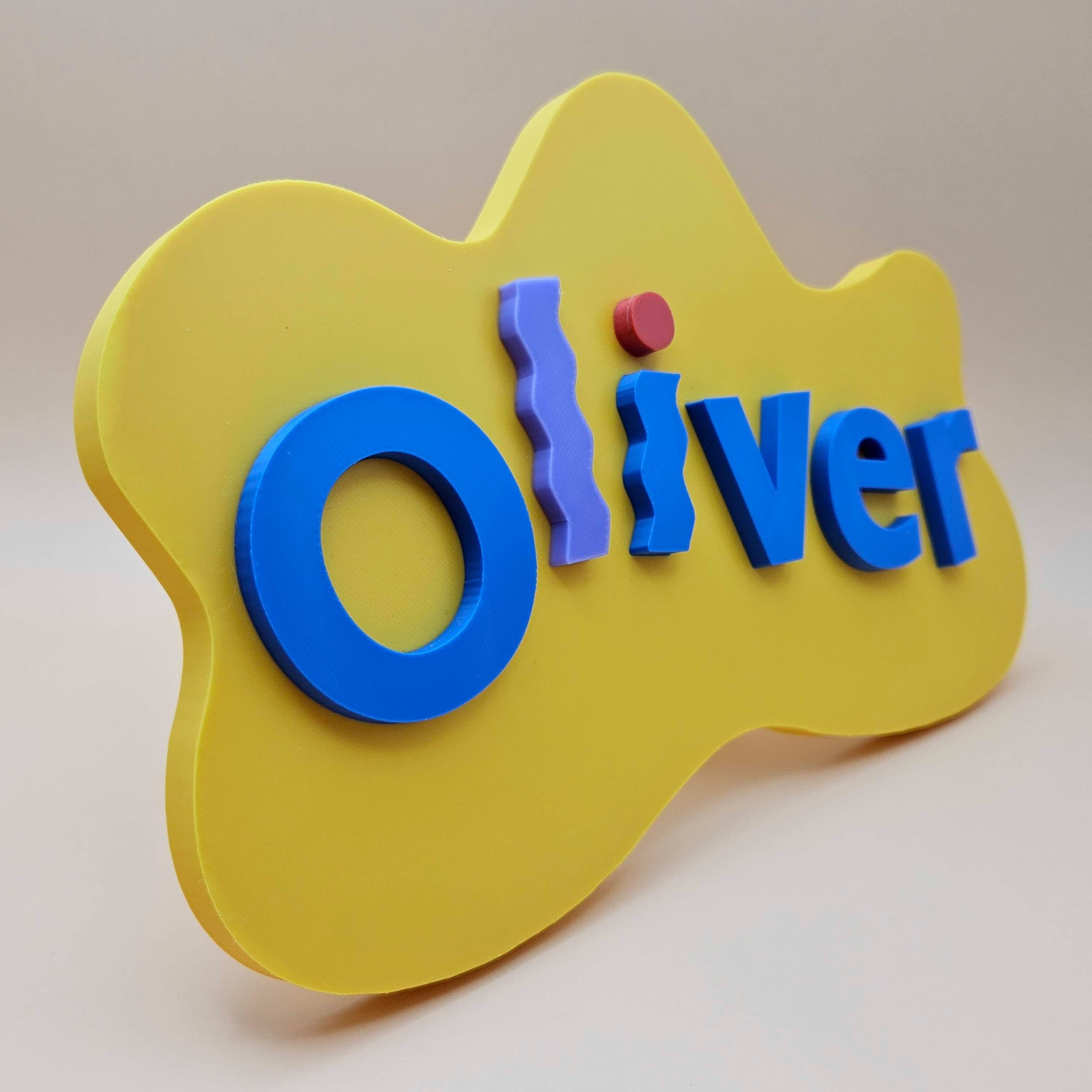 Personalised Wiggles Style Name Sign, Custom Name Plate, Bedroom Decor ...