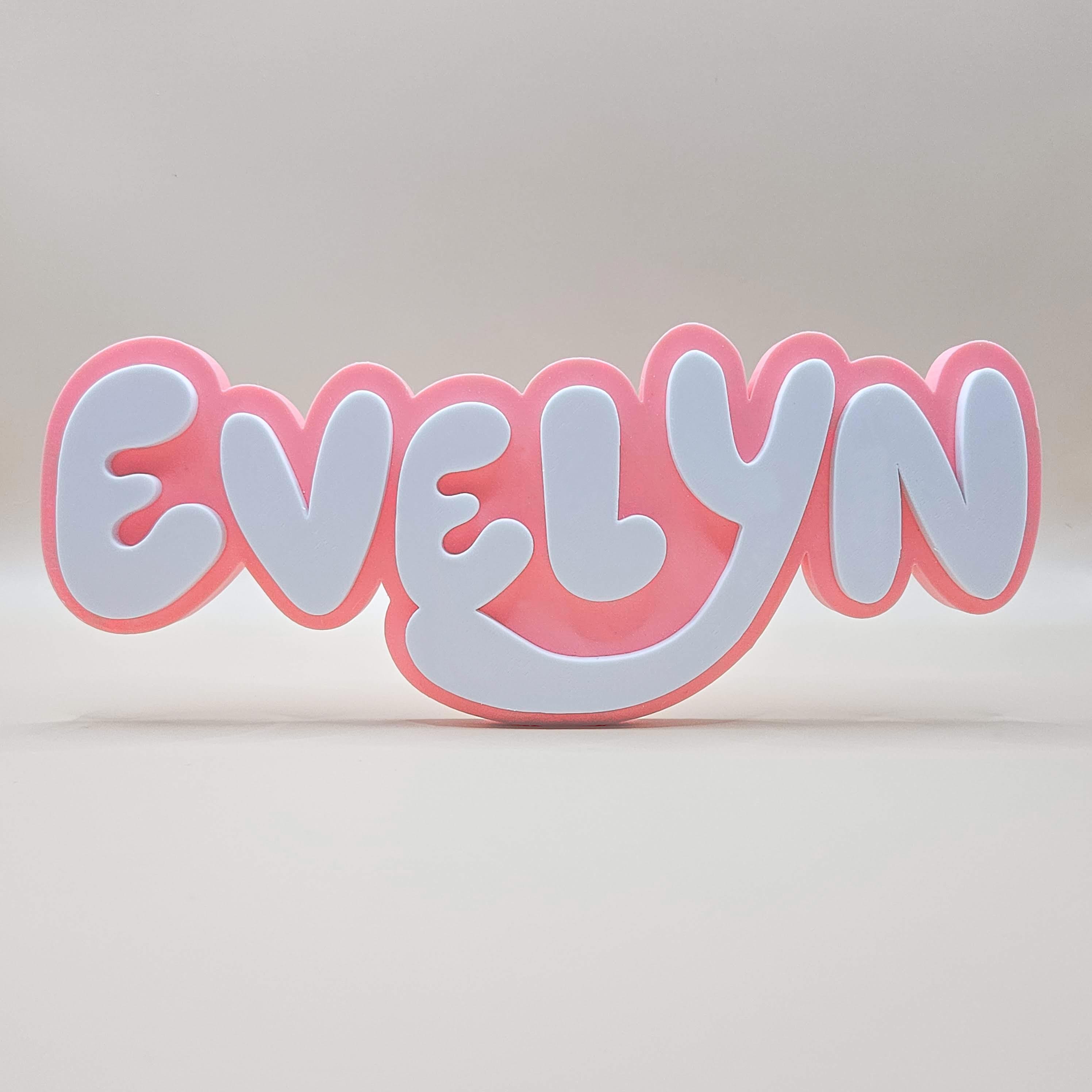 Personalised Bluey Style Name Sign, Custom Name Plate, Bedroom Decor - Etsy