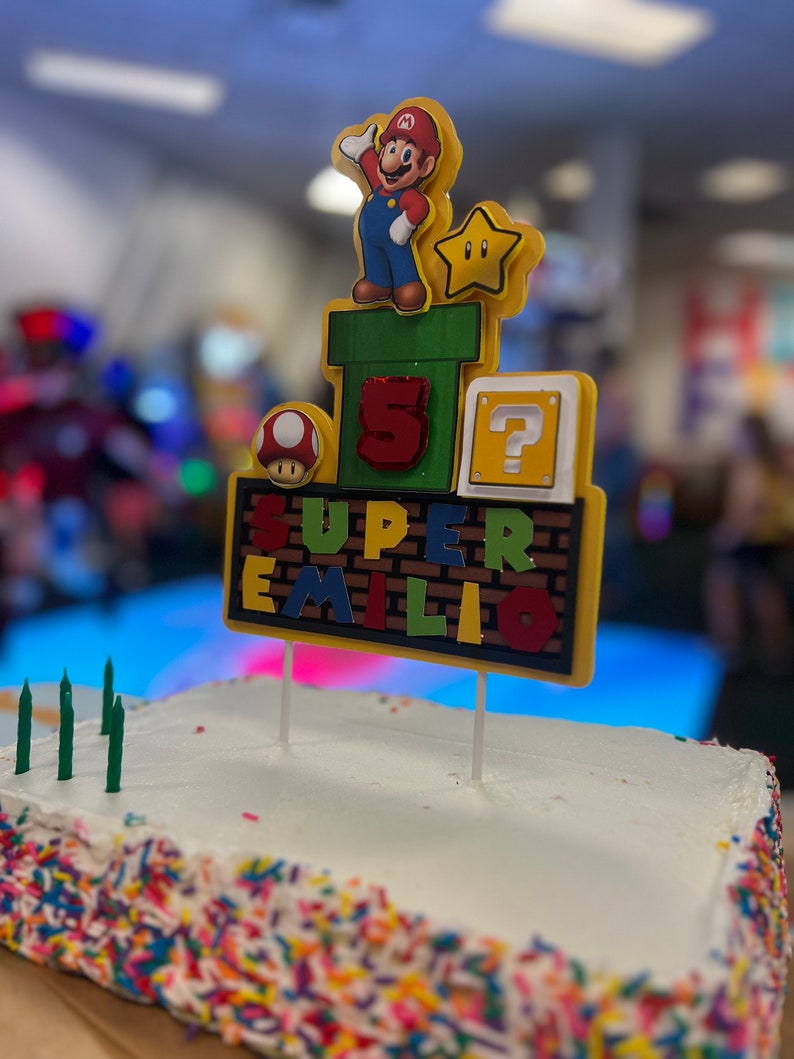 Super Mario Cake Topper, Mario Cake Topper - Etsy