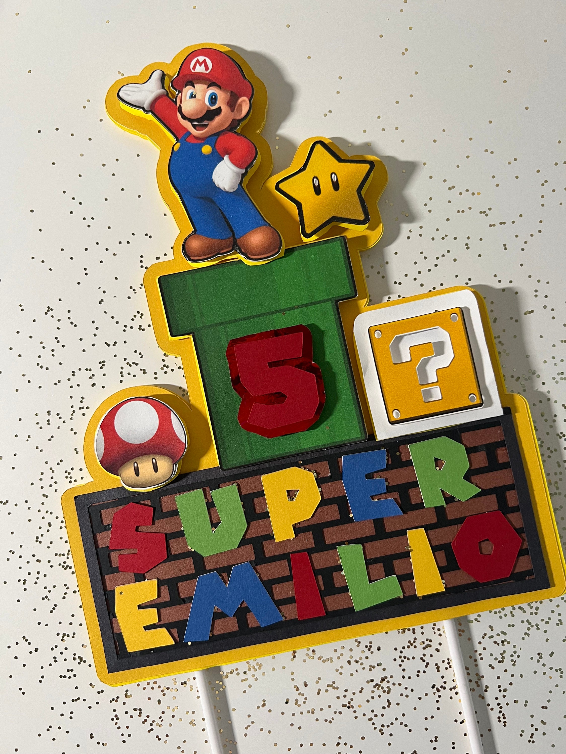 Super Mario Cake Topper, Mario Cake Topper - Etsy