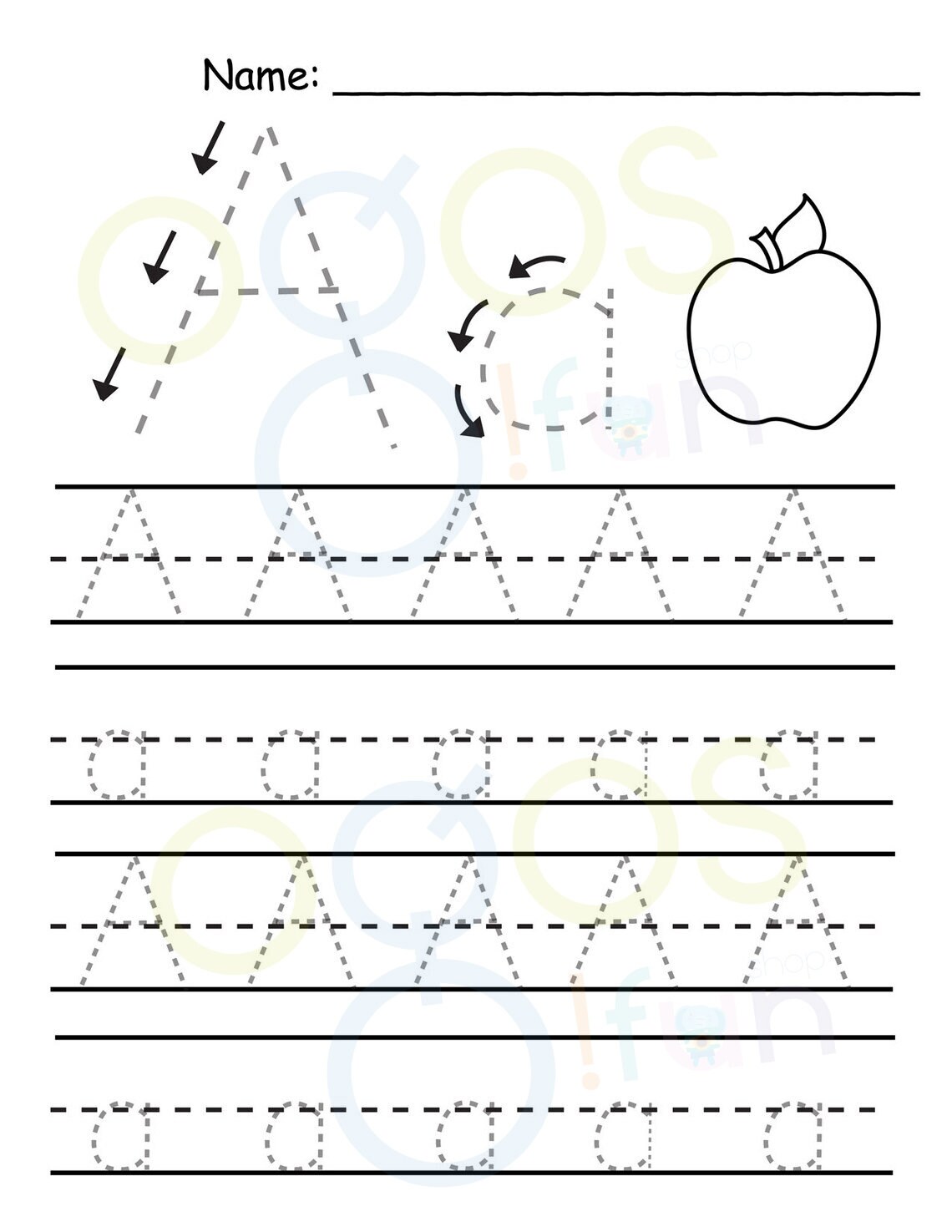Worksheet Tracing Number & Alphabet for Preschool Pre-k Kindergarten - Etsy