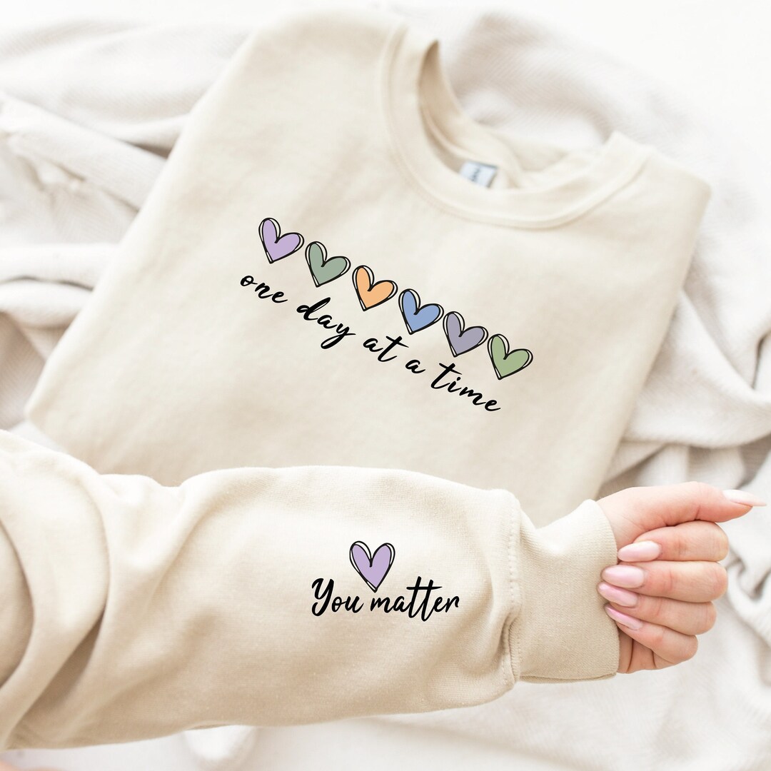 One Day at A Time Hearts SVG PNG JPEG: Inspiring Digital Download - Etsy