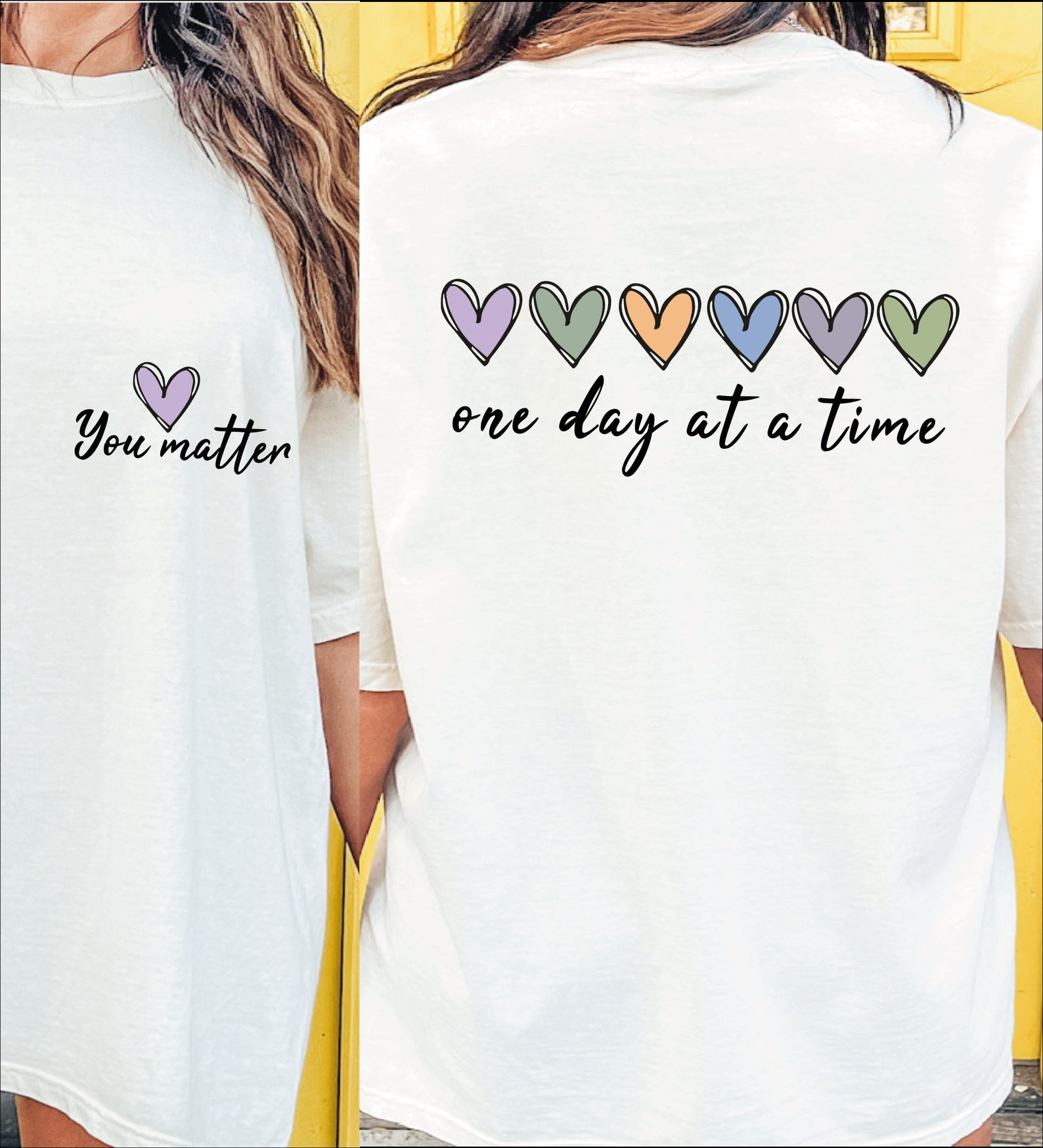 One Day at A Time Hearts SVG PNG JPEG: Inspiring Digital Download - Etsy