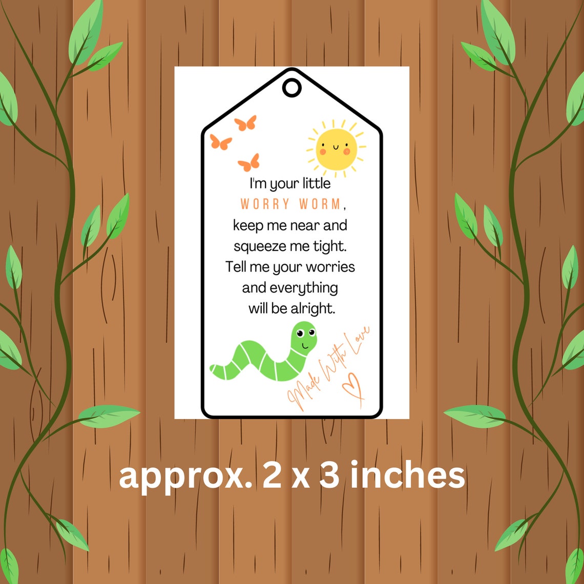 Worry Worm Tags & Worry Worm Cards Printable Tags for Crochet Worry ...
