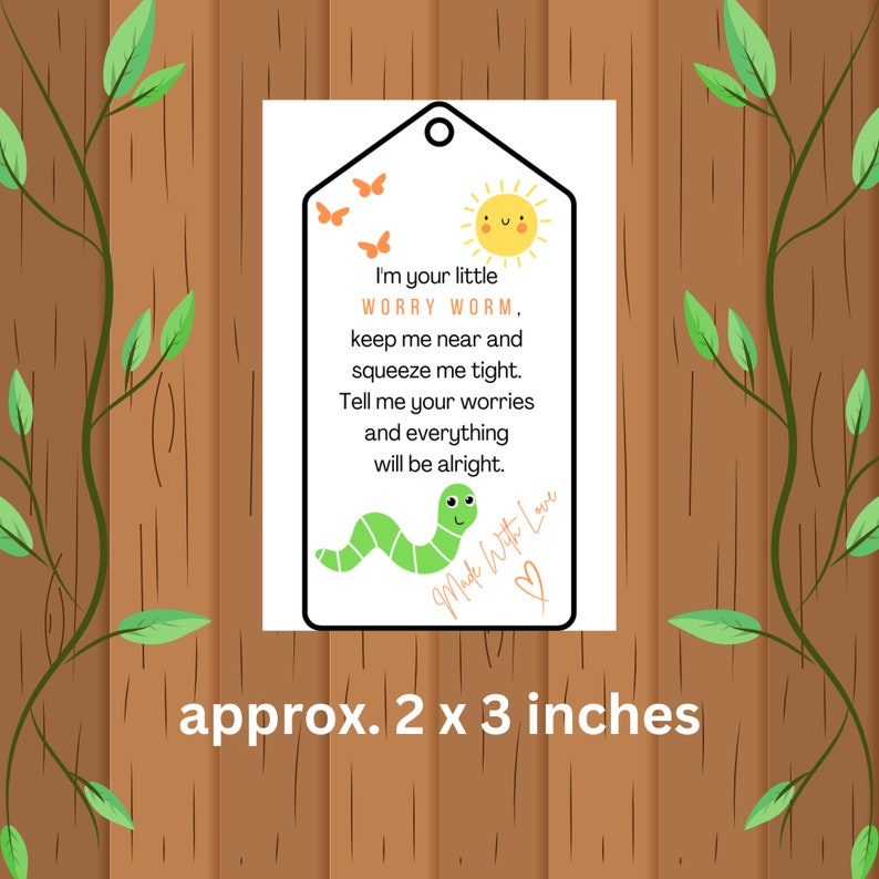 Worry Worm Tags & Worry Worm Cards Printable Tags for Crochet Worry ...
