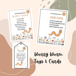 Worry Worm Tags & Worry Worm Cards Printable Tags for Crochet Worry ...