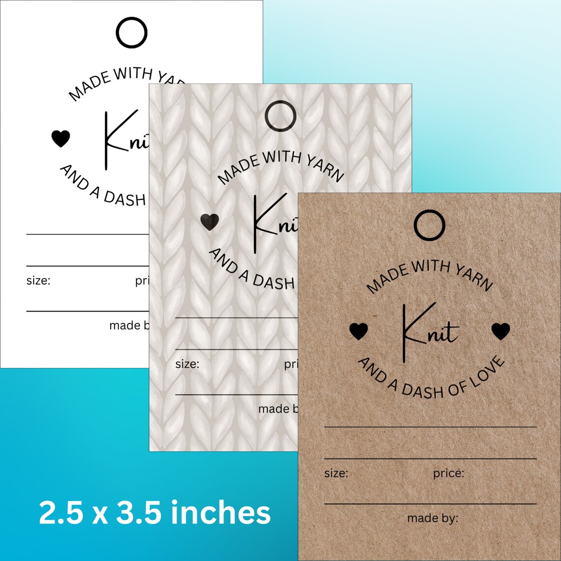 Printable Price Tag for Crochet Knit Macrame Handmade Labels Crochet ...