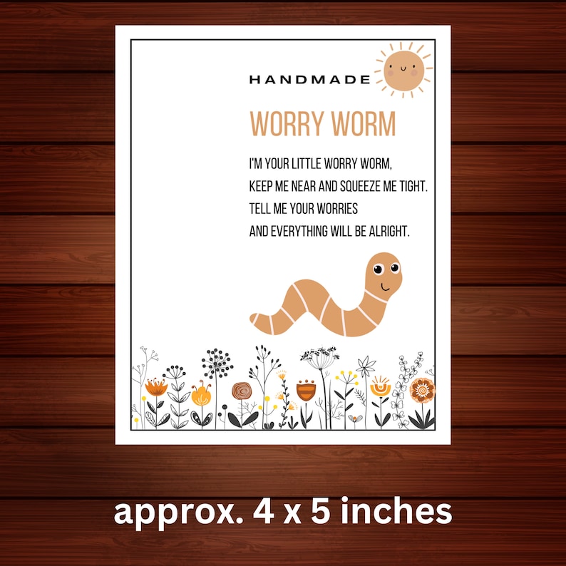 Worry Worm Tags & Worry Worm Cards Printable Tags for Crochet Worry ...