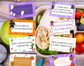 Cute Halloween Lunch Box Notes | Printable Lunch Box Notes | Instant ...