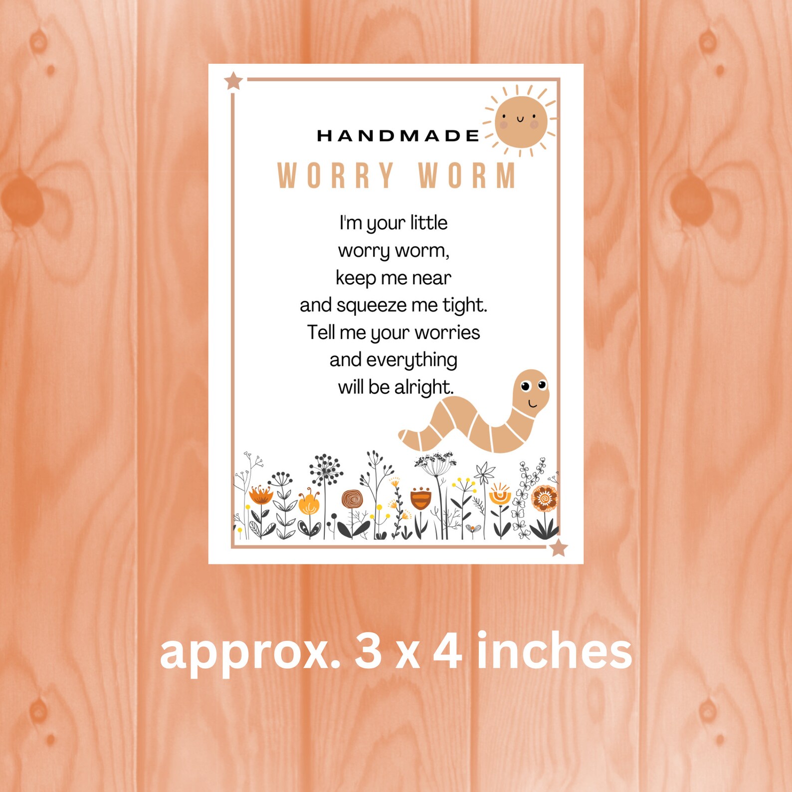 Worry Worm Tags & Worry Worm Cards Printable Tags for Crochet Worry Worm Poem 3 Sizes Printable ...
