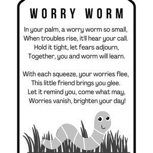 Worry Worm Tags & Worry Worm Cards Printable Tags for Crochet Worry ...
